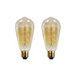 LUCANDE E27 4,9W LED-Rustikalampe 1800K 200lm amber 2er