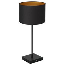 Euluna Tischlampe Table schwarz, Zylinder schwarz-gold