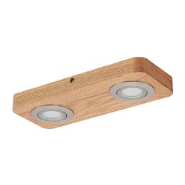 LINDBY Mikari LED-Deckenleuchte aus Holz, 2-fl.