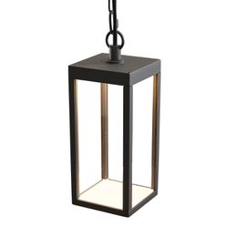 LUCANDE LED-Außenhängeleuchte Cube mit Glasschirm, 26 cm