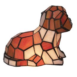 Clayre&Eef Tischlampe 5LL-6089 Hund im Tiffany-Stil