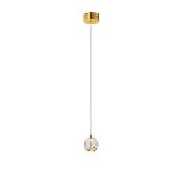 LUCANDE LED-Pendellampe Hayley mit Glaskugel, 1-fl., gold