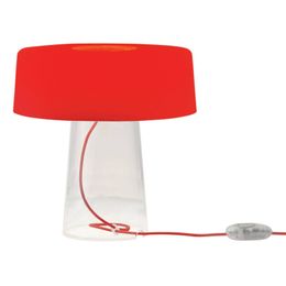 Prandina Glam Tischlampe 36 cm klar/Schirm rot