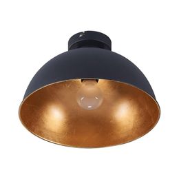 LINDBY Deckeleuchte Lya, Ø 31 cm, schwarz-gold