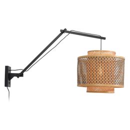 GOOD & MOJO Bhutan Wandlampe 2 Arme, schwarz Ø40cm