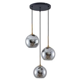 LINDBY Jurian Pendelleuchte 3-fl., bronze/smoke