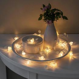 Konstsmide Christmas LED-Lichterkette Blätter und Blüten pink/weiß