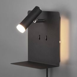 Trio Lighting LED-Wandlampe Element mit Ablage schwarz matt