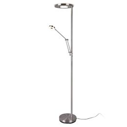 Trio Lighting LED-Deckenfluter Barrie mit Leselicht nickel matt