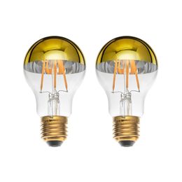 LUCANDE E27 3,5W LED-Kopfspiegellampe A60 2700K gold 2er
