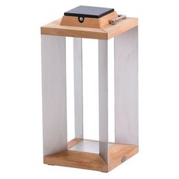 Les Jardins LED-Solarlaterne Teckinox, Teak/Stahl, 45,5cm