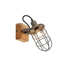 LINDBY Serima Deckenlampe Holz, Käfigschirm, 1-fl.
