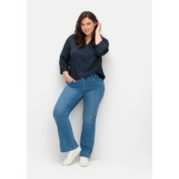 sheego Große Größen: Bootcut-Jeans mit Catfaces und Shaping-Einsatz, blue Denim, Gr.50