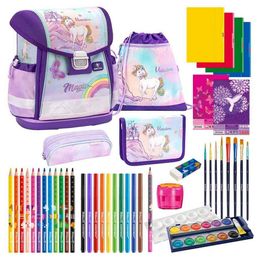 Belmil Schulranzen Belmil Schulranzen Set Classy Rainbow Unicorn Magic Castle 14-teilig