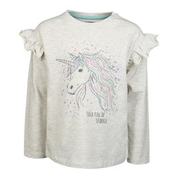 tausendkind collection - Langarmshirt GLITZERNDES EINHORN in creme melange, Gr.116/122