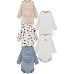 Petit Bateau - Langarm-Body DOG 5er Pack in bunt, Gr.56/62