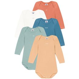 Petit Bateau - Langarm-Body WEEKDAYS 5er Pack in bunt, Gr.80/86