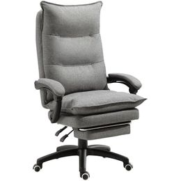 Vinsetto - Bürostuhl Chefsessel mit Massagefunktion, Gaming Stuhl, höhenverstellbarer, ergonomischer Drehstuhl, Massage Sessel, Nylon, Grau, 70 x 62