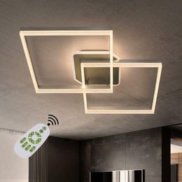 Deckenlampe led Deckenleuchte Dimmbar Moderne Wohnzimmerlampe 76W 91cm Laenge quadratische Schlafzimmerlampe Küchenlampe mit Fernbedienung Innen