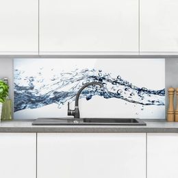 MICASIA Spritzschutz Glas - Water Splash - Panorama Quer Größe HxB: 40cm x 100cm