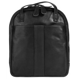 CLUTY Cityrucksack, echt Leder, schwarz