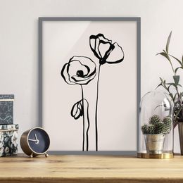Bilderwelten Bild mit Rahmen Mohn Illustration I