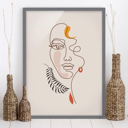 Bilderwelten Bild mit Rahmen Lineart Portrait