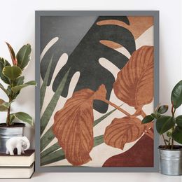 Bilderwelten Bild mit Rahmen Tropische Boho Bl&auml;tter