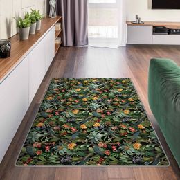 Teppich Vögel mit Tropischen Blumen