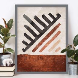 Bilderwelten Bild mit Rahmen Boho Geometrik I