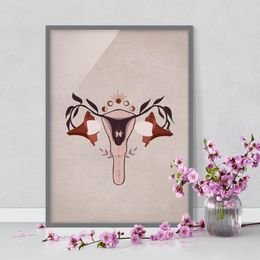 Bilderwelten Bild mit Rahmen Boho Uterus