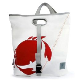 360grad Strandtasche Einkaufstasche Strandtasche Tender City Weiss Krabbe Rot Gurte Hellgr