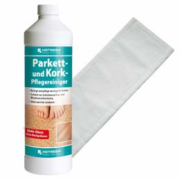 HOTREGA® Parkett und Kork Pflegereiniger 1L SET + Microfasermopp 40 cm Fussbodenreiniger