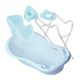 Tega-Baby Babybadewanne 4 Teile SET – DUCK Blau + Ständer Weiss