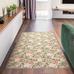 Teppich Rosa Kakadus mit Blumen