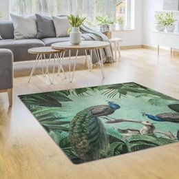 Teppich Shabby Chic Collage - Edler Pfau