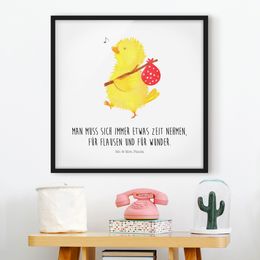 Bilderwelten Bild mit Rahmen Tiere gelb Abstrakt Aquarell - Mr. & Mrs. Panda - K&uuml;ken - Flausen und Wunder - Spr&uuml;che Kinderzimmer Baby M&auml;dchen Jungen