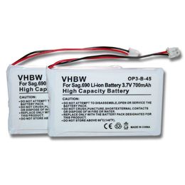 vhbw kompatibel mit Sagem 690 Akku Li-Ion 700 mAh (3