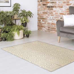 Teppich Geometrische Wellen creme