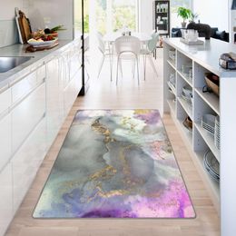 Teppich Farbexperimente Marmor Regenbogen und Gold