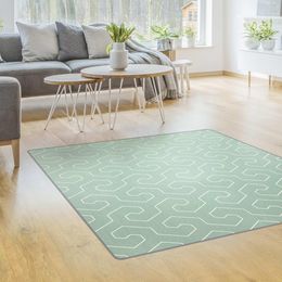 Teppich Geometrisches Muster gespiegelte horizontale Wellen