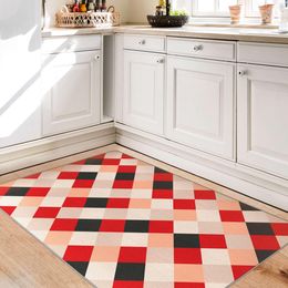 Teppich Geometrisches Muster gedrehtes Schachbrett Rot