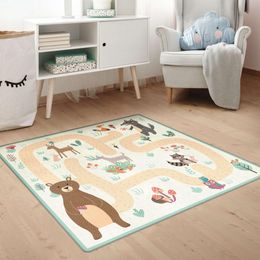 Spielteppich Waldtiere - Freunde auf dem Waldweg