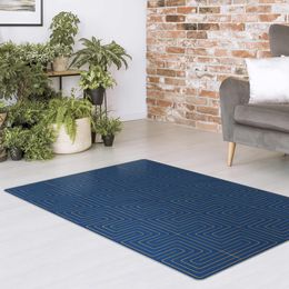 Teppich Geometrische Wellen blau