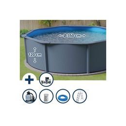 GRE Rundpool Stahlwandpool Set (5-teilig) hoch rund Classic 360 (Komplett-Set)