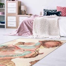 Teppich Goldenes Aquarell Rosé