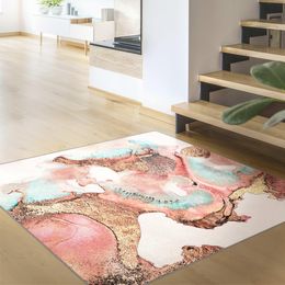 Teppich Goldenes Aquarell Rosé