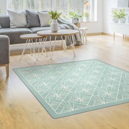Teppich Art Deco Strahlen Muster mit Rahmen