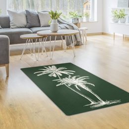 Teppich Illustration Palmen auf Grün