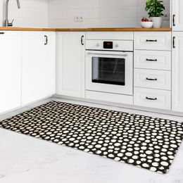 Teppich Beige Tusche Polkadots auf Schwarz